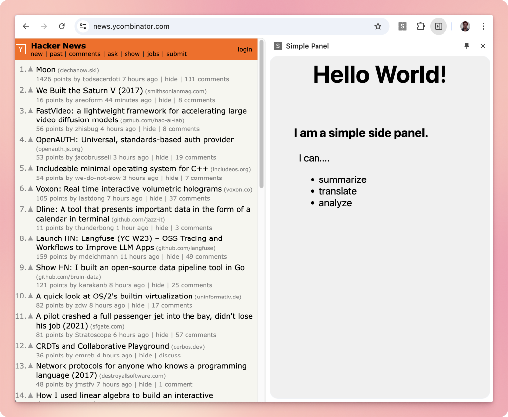 Chrome Side Panel · Reflections